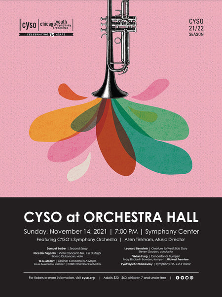 Orchestra Hall Fall 2021 Poster (Trumpet Concerto) – CYSO Store